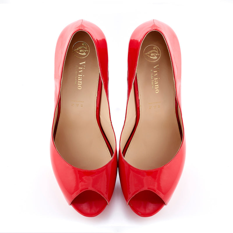 Jess Red Open-Toe Platform Pump – Vivianotalavera