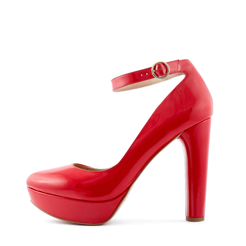 Remi Red Chunky Heel Pump – Vivianotalavera